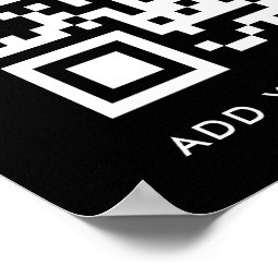 QR Code Minimalist Clean Simple Black Custom Text Poster | Zazzle