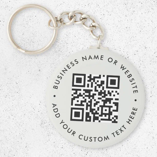 QR Code | Minimalist Clean Simple Gray Budget Keychain | Zazzle