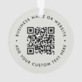 QR Code | Minimalist Clean Simple Gray Ornament | Zazzle