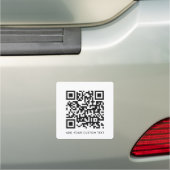 QR Code Minimalist Clean Simple White Custom Text Car Magnet | Zazzle