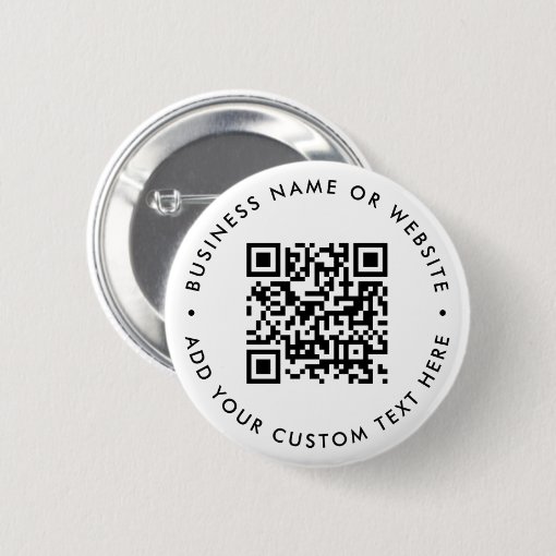 QR Code Minimalist Clean Simple White Round Button | Zazzle