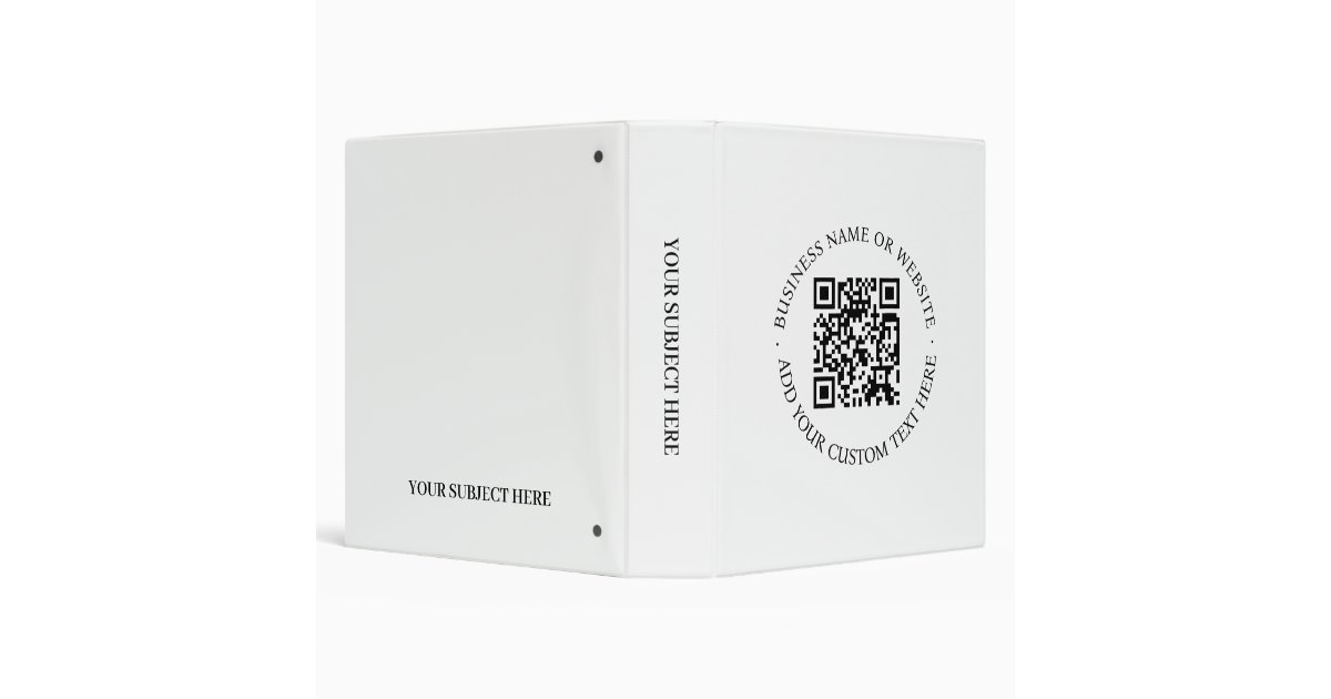 QR Code | Minimalist Clean Simple White Scan Me 3 Ring Binder | Zazzle