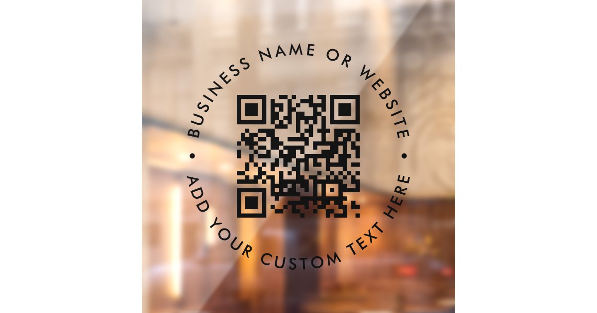 QR Code | Minimalist Simple Business Scannable Window Cling | Zazzle