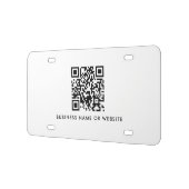 QR Code Minimalist Simple White Scan Me License Plate | Zazzle