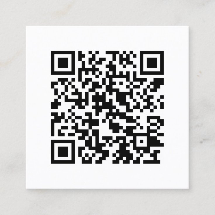 QR Code Minimalist Social Media Modern Square Business Card | Zazzle
