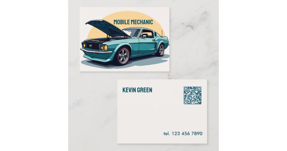 QR Code Mobile Mechanic Business Card | Zazzle