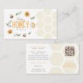 QR Code Modern Apiarist Beekeeper Wreath Honeybee Business Card | Zazzle