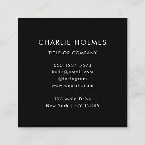 QR Code | Modern Black Professional Scan Me Square Business Card | Zazzle