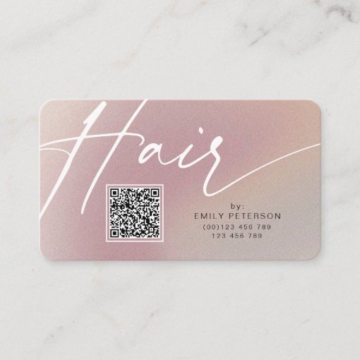 QR code modern business cards for hair stylist | Zazzle