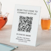 QR Code Modern Business Pedestal Sign | Zazzle