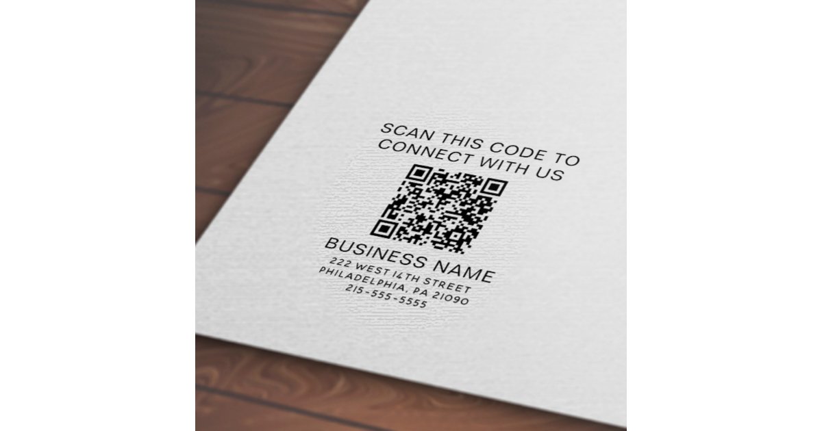 QR Code Modern Business Self-inking Stamp | Zazzle