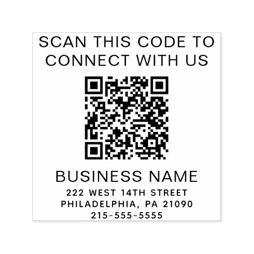 QR Code Modern Business Self-inking Stamp | Zazzle