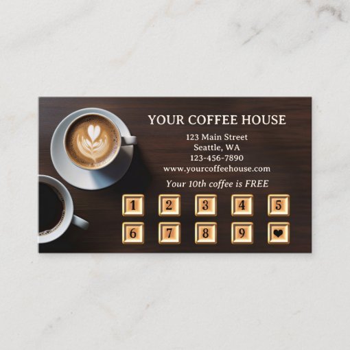 QR Code Modern Coffee Loyalty Punch Card | Zazzle