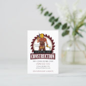 QR Code Modern Construction Professional Vertical Business Card | Zazzle