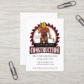 QR Code Modern Construction Professional Vertical Business Card | Zazzle