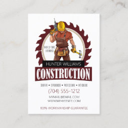 QR Code Modern Construction Professional Vertical Business Card | Zazzle