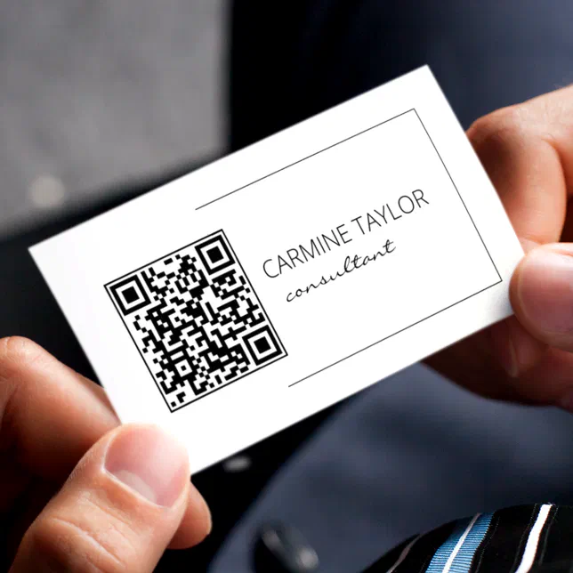 QR Code Modern Consultant Business Card | Zazzle