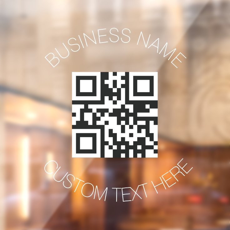 QR Code Modern Custom Business Promotion Window Cling | Zazzle