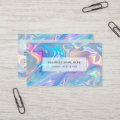 QR Code Modern Elegant Iridiscent Holographic Business Card | Zazzle
