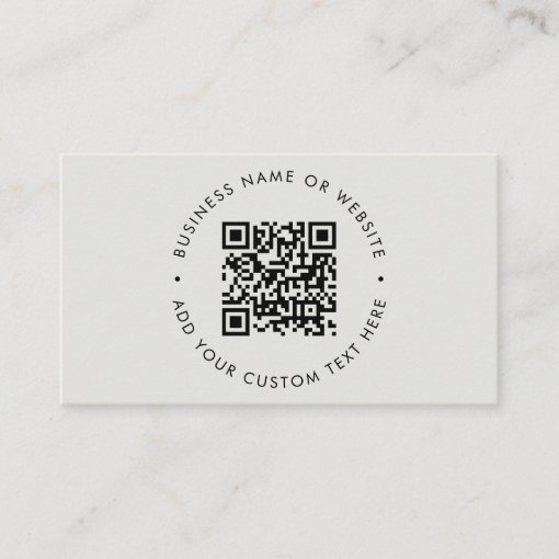 QR Code | Modern Gray Professional Scannable Business Card | Zazzle
