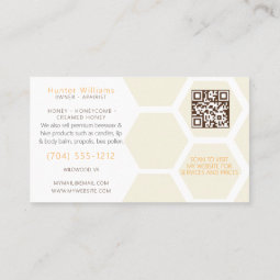 QR Code Modern Honeybee Wreath Apiarist Beekeeper Business Card | Zazzle
