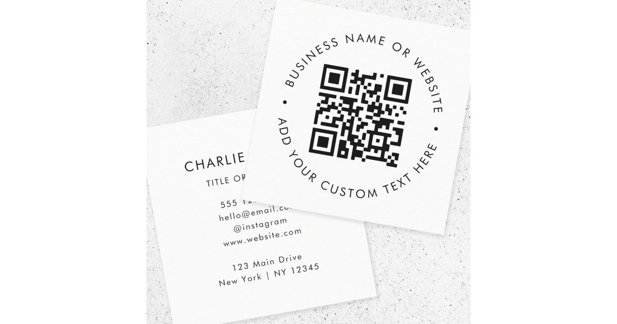 QR Code | Modern Minimal Simple White Professional Square Business Card ...