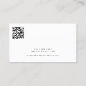 QR code modern minimalist black and white monogram Business Card | Zazzle