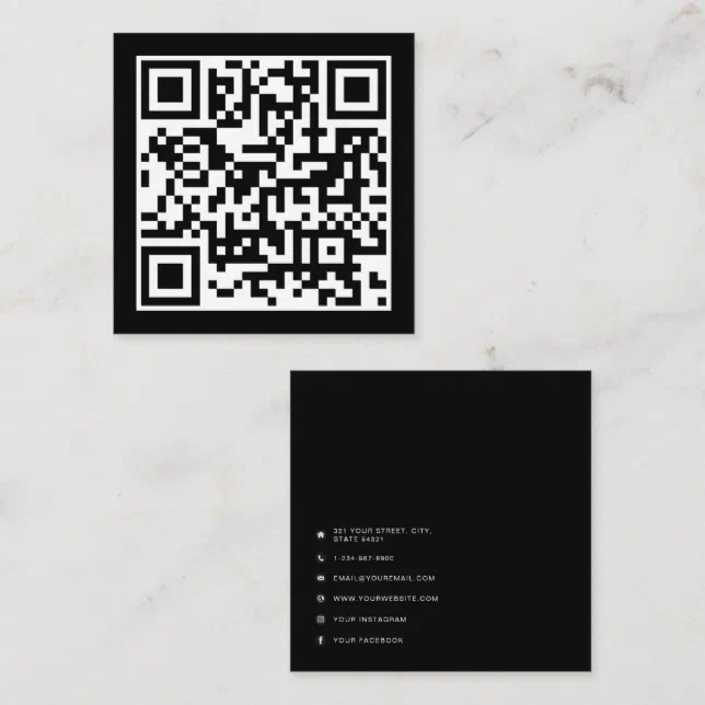 QR Code Modern Minimalist Business Calling Card | Zazzle