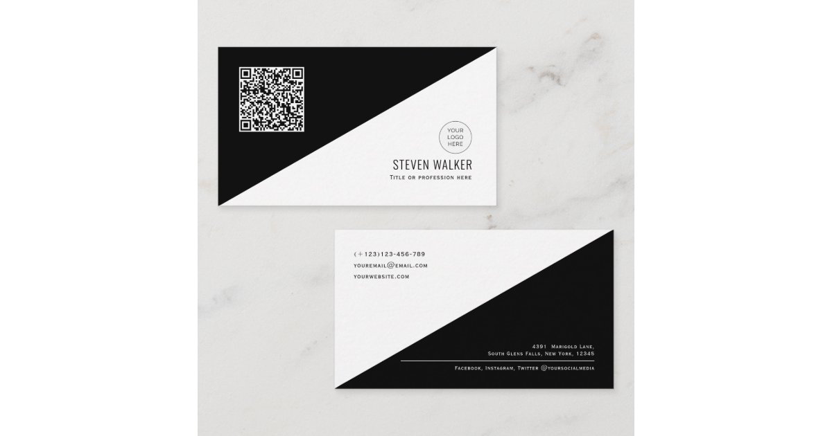 QR code Modern Minimalist Clean Corporate Business Business Card | Zazzle