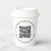 QR Code | Modern Minimalist Clean Simple White Paper Cups | Zazzle