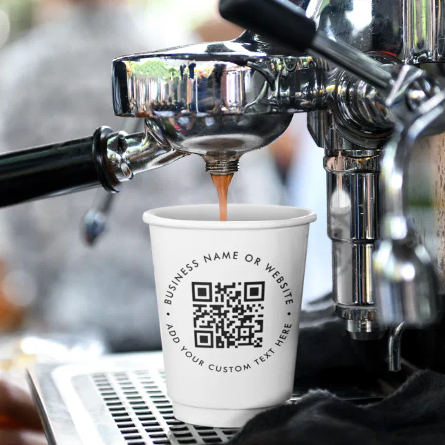 QR Code | Modern Minimalist Clean Simple White Paper Cups | Zazzle