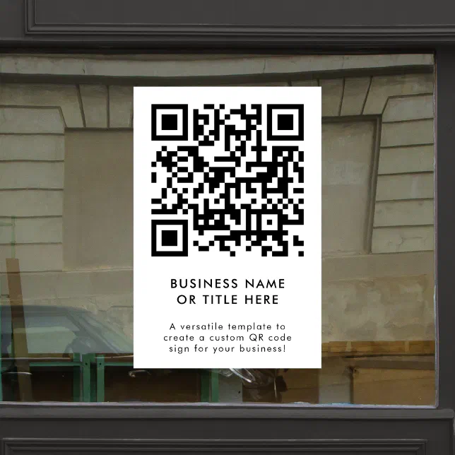 QR Code | Modern Minimalist Clean Simple White Window Cling | Zazzle
