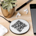 QR Code | Modern Minimalist Clean Simple White Wireless Charger | Zazzle