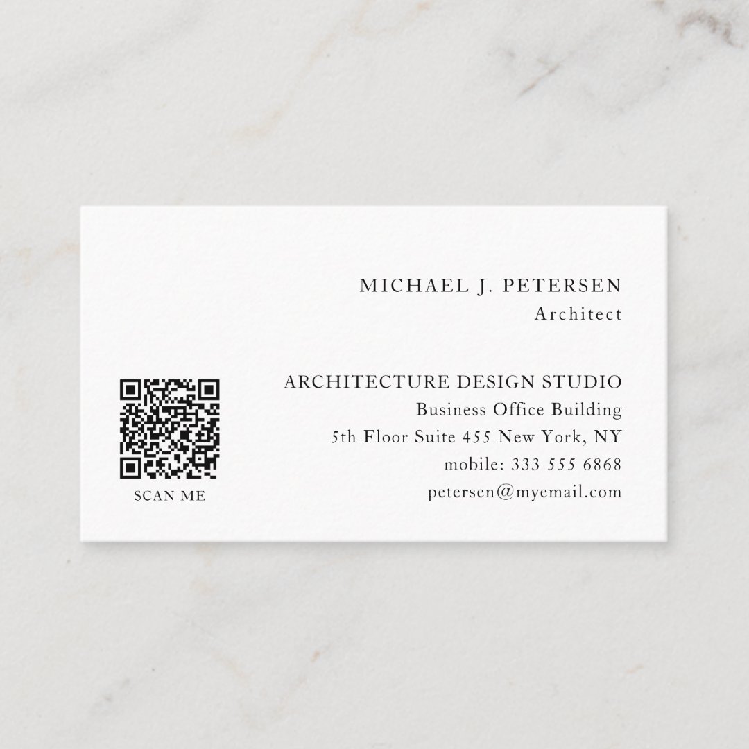 QR CODE Modern minimalist professional basic Business Card | Zazzle