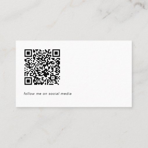 QR code modern minimalist professional white Business Card | Zazzle