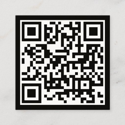 QR Code Modern Minimalist Scannable Black Square Business Card | Zazzle