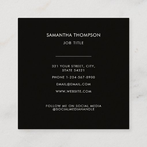 QR Code Modern Minimalist Scannable Black Square Business Card | Zazzle