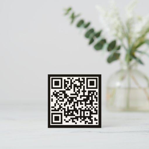 QR Code Modern Minimalist Scannable Black Square Business Card | Zazzle