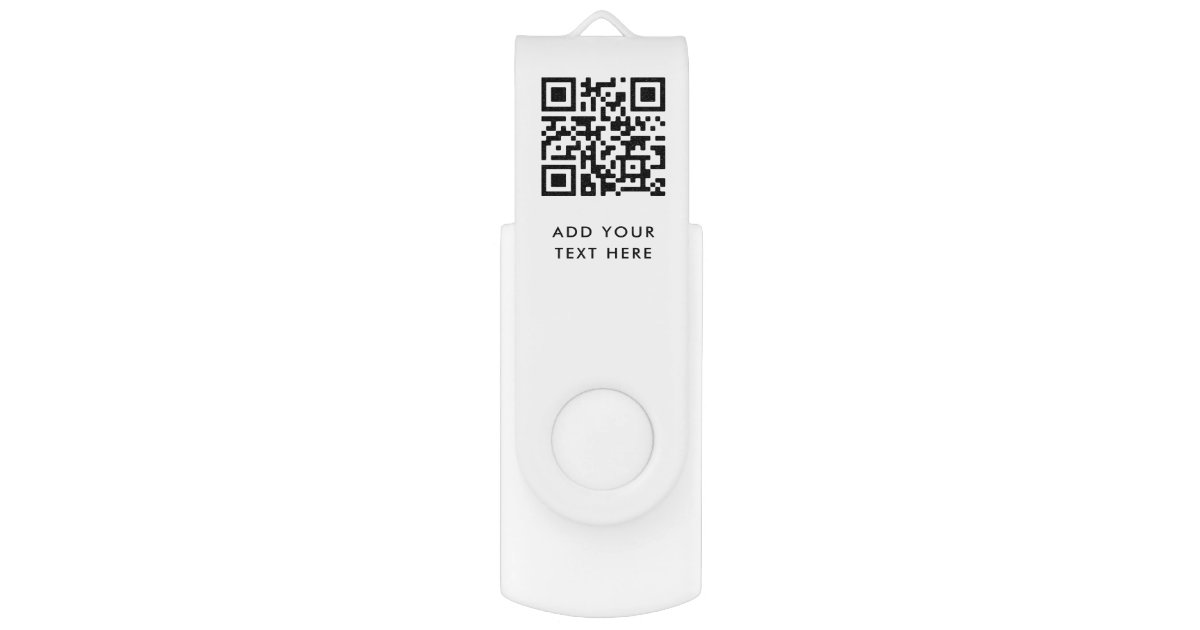 QR Code | Modern Minimalist Simple White USB Flash Drive | Zazzle