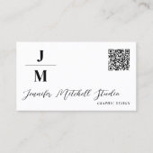 QR code modern monogram simple minimalist Business Card | Zazzle
