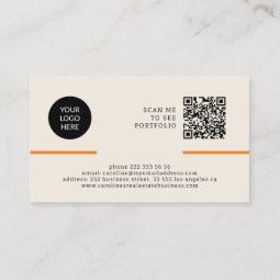 QR CODE modern professional minimalist logo photo Business Card | Zazzle
