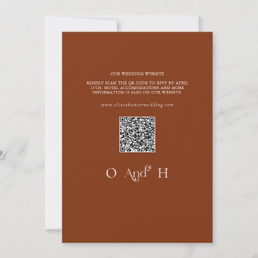 QR Code Modern Typography Wedding All in one Invitation | Zazzle