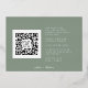 QR Code Moss Green Stripe Photo Save The Date Foil Invitation | Zazzle