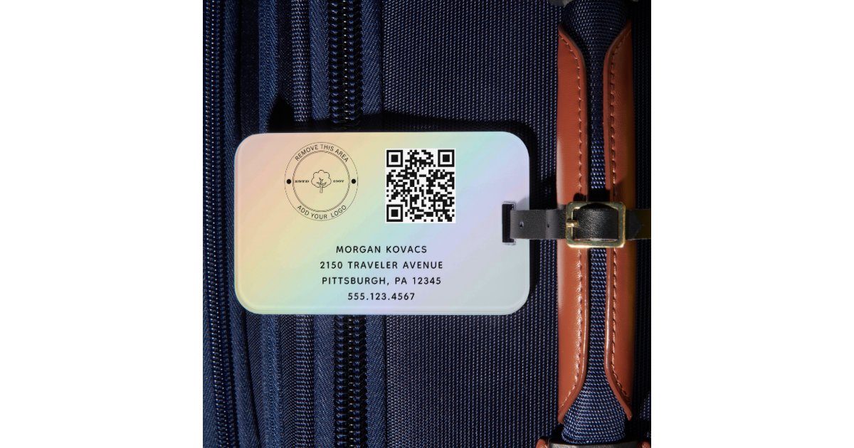 QR Code Name & Logo & Bag Tags | Zazzle