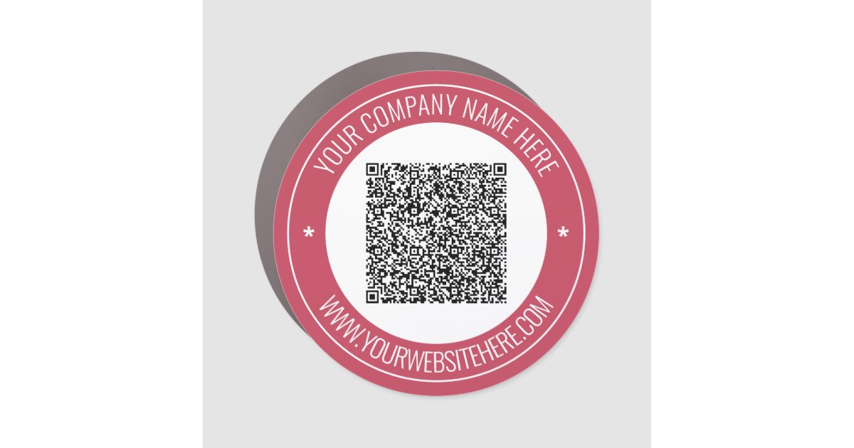 QR Code Name Website Business Promotion Car Magnet | Zazzle