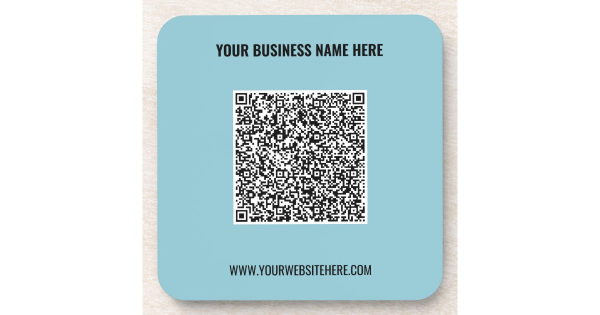 QR Code Name Website Professional Beverage Coaster | Zazzle