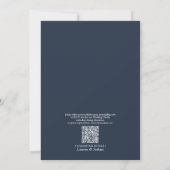 QR Code Navy Blue Classic Script Wedding Invitation | Zazzle