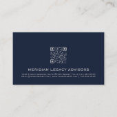 QR Code Navy Blue Gray Business Card | Zazzle