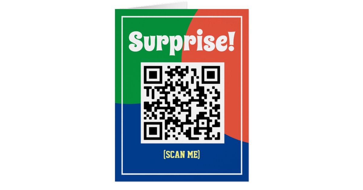 QR Code on a Surprise Card | Zazzle