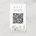 QR Code Online New York City Skyline Website RSVP Enclosure Card | Zazzle